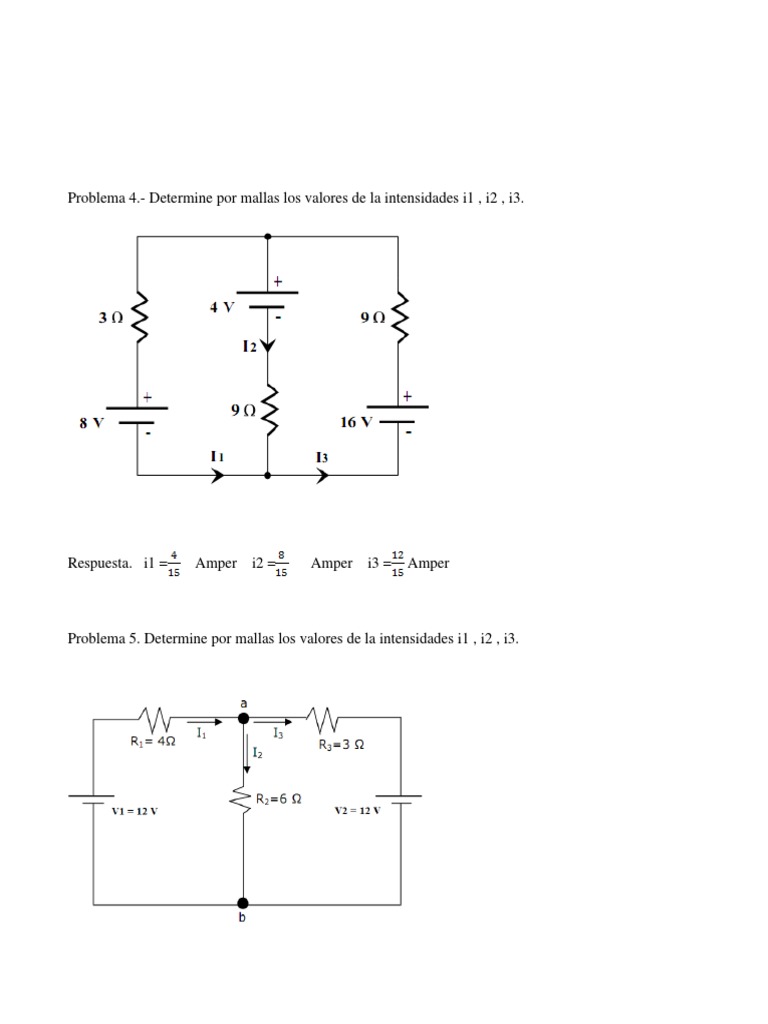Ejercicios Circuitos DC2 | PDF | Resistencia Eléctrica y Conductancia | voltaje
