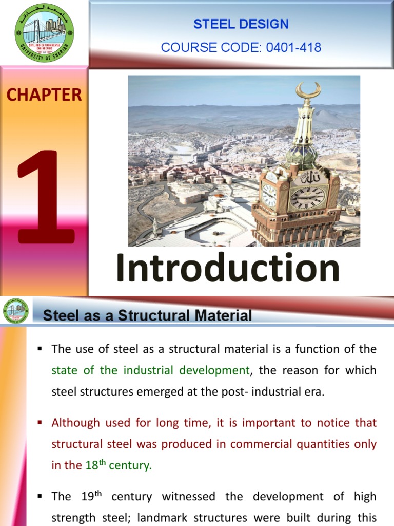 Chapter 1 - Introduction To Structural Steel Design | PDF Chapter 1 - Introduction To Structural Steel Design | PDF