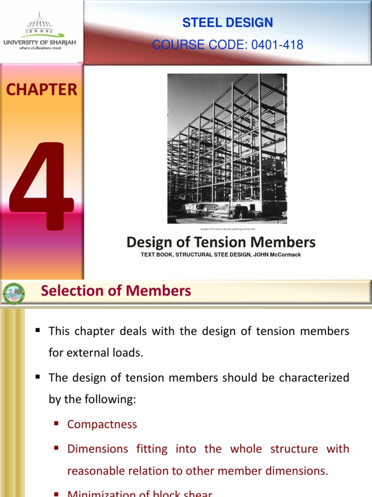 Chapter 4 - Design of Tension Members | PDF | Screw | Stress (Mechanics)