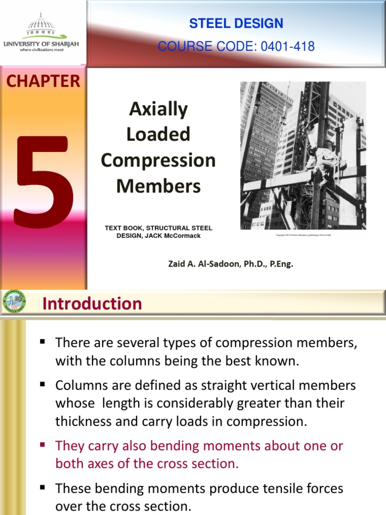 Chapter 5 - Introduction To Axially Loaded Compression Members | PDF | Buckling | Column