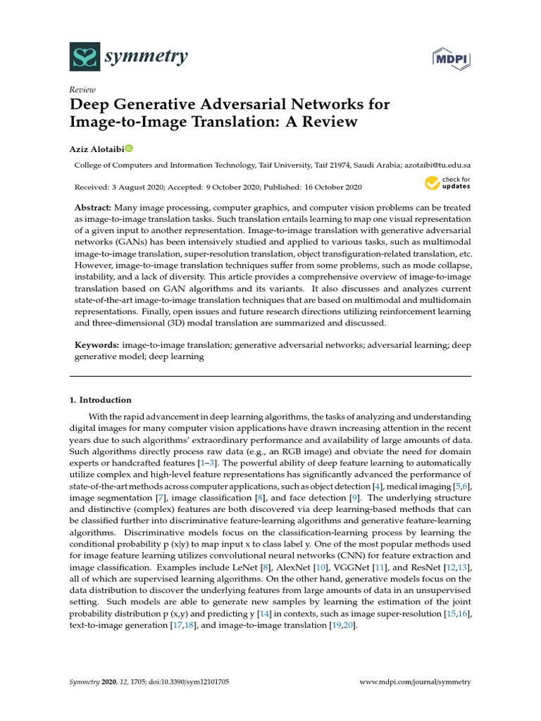 Deep Generative Adversarial Networks For Image-To | PDF | Deep Learning | Artificial Neural Network