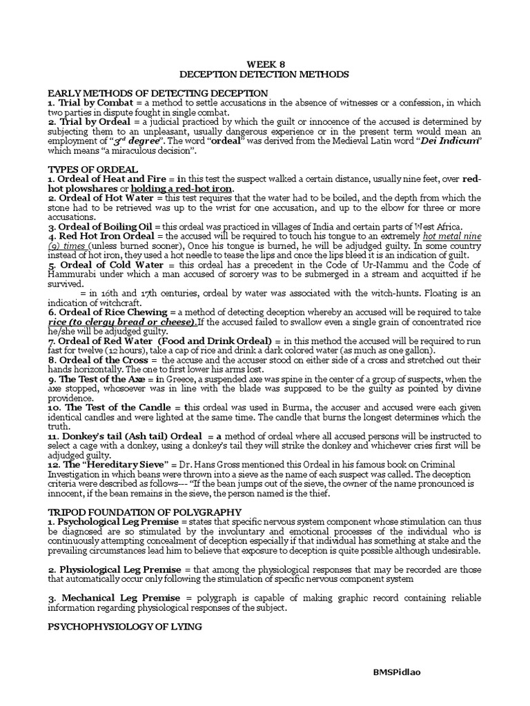 Week8-Deception Detection (Methods) | PDF | Nervous System | Autonomic Nervous System