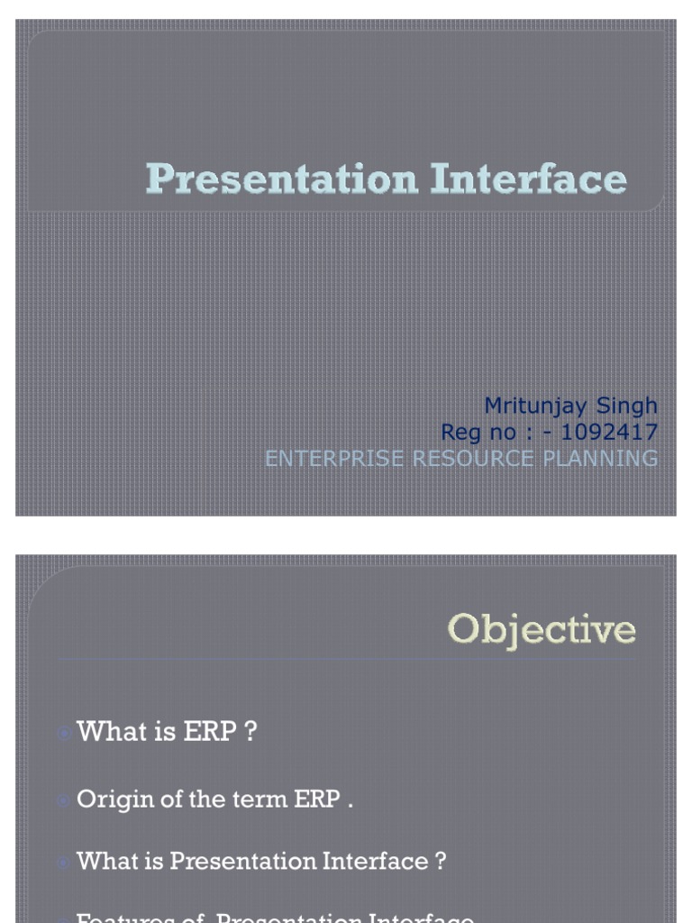 Presentation Interface | PDF | Enterprise Resource Planning | Graphical ...