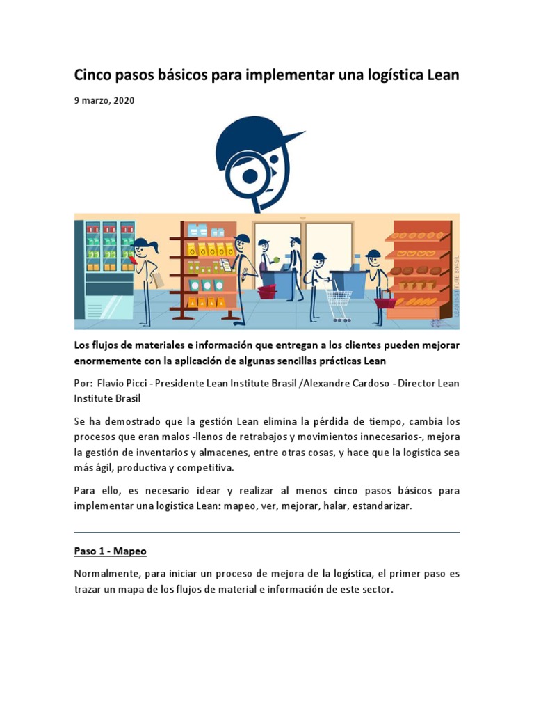 Cinco pasos básicos para implementar una Lean Logistics | PDF | Logística | Lean Manufacturing