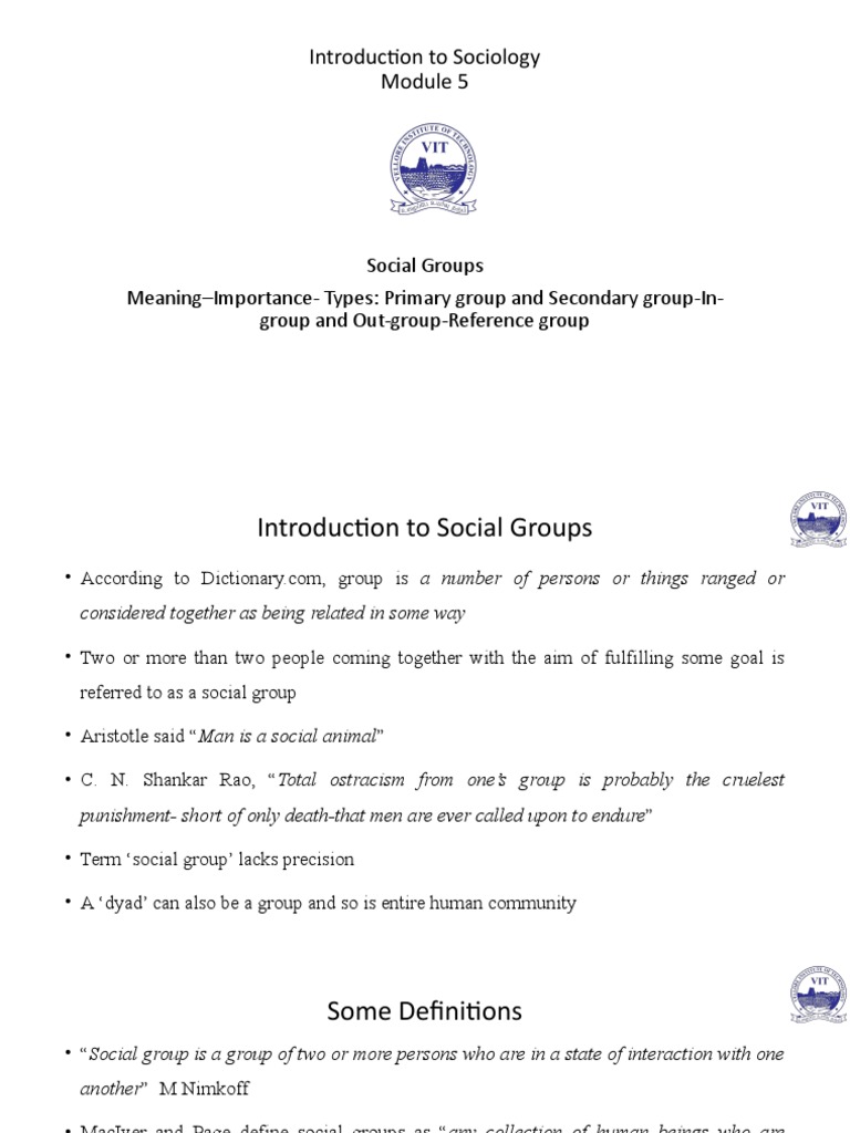 Module 5 Social Groups | PDF