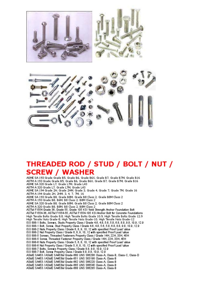 Fastners | PDF | Screw | Steel