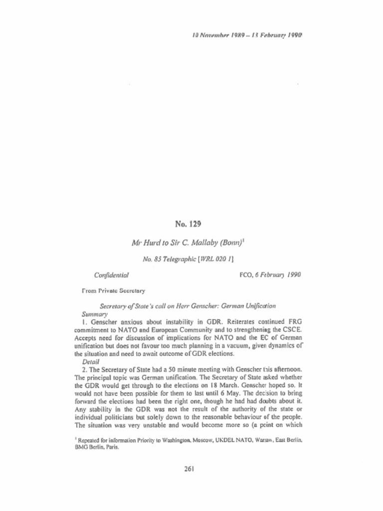 Document 02 MR Hurd To Sir C Mallaby Bonn | PDF
