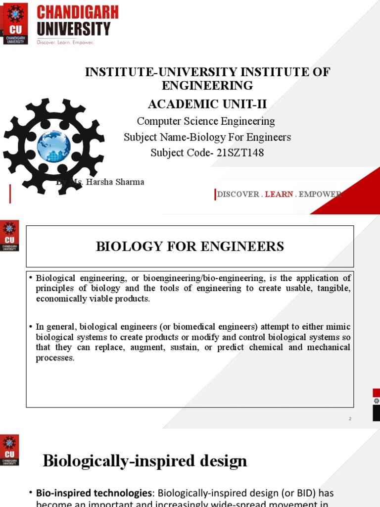 2 Biology For Engineers | PDF | Taxonomy (Biology) | Biological Engineering