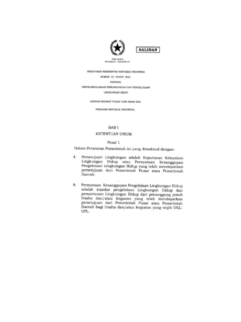 PP 22 Tahun 2021 PDF | PDF