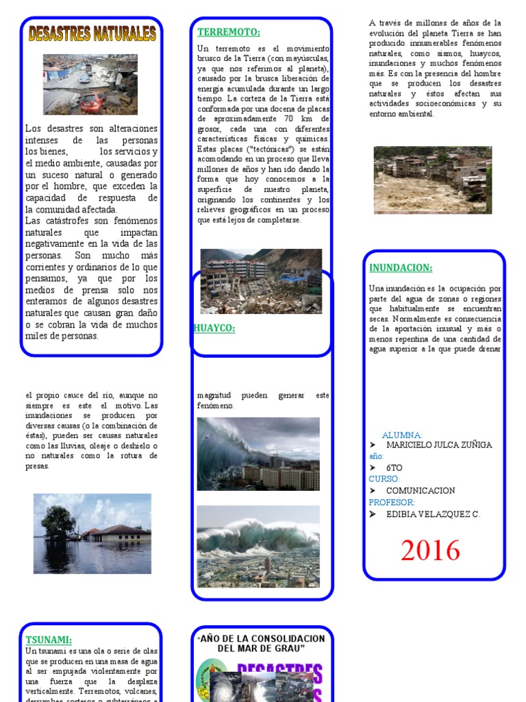 Triptico Desastres Naturales | PDF Triptico Desastres Naturales | PDF