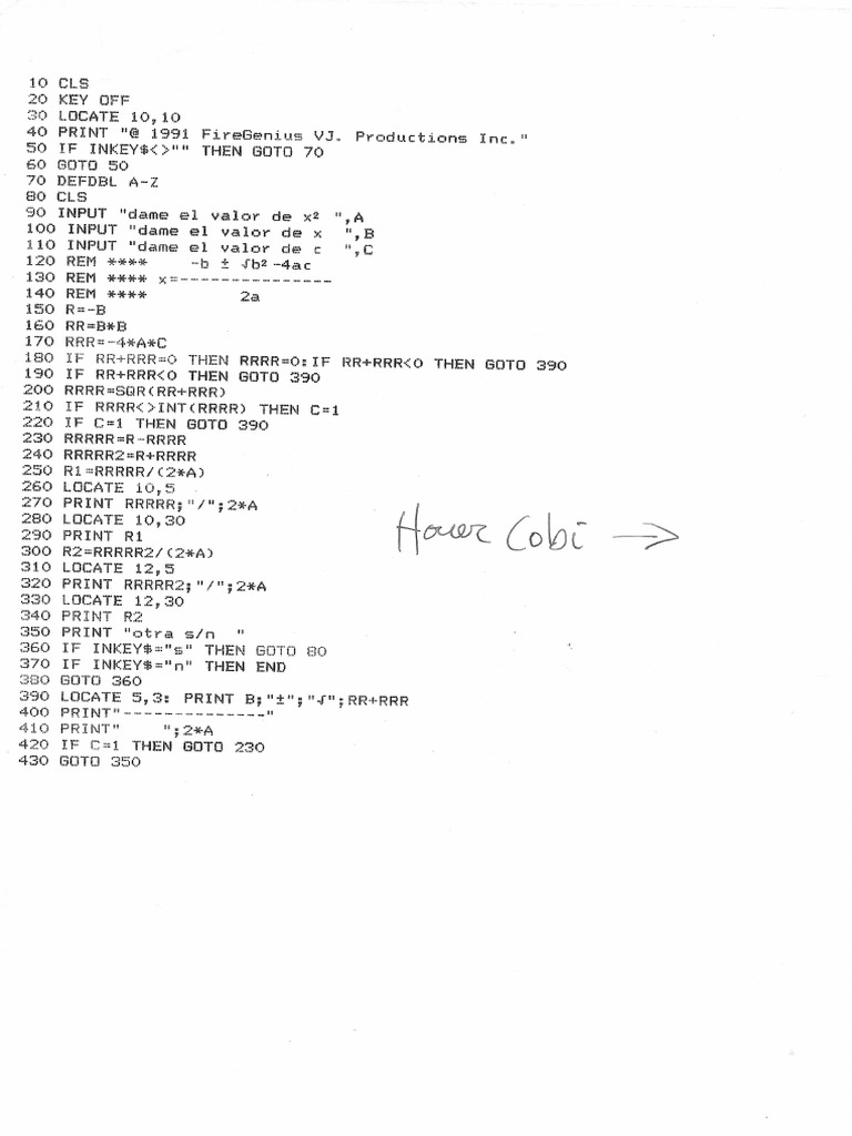 1991 Programas Basic GWBASIC | PDF