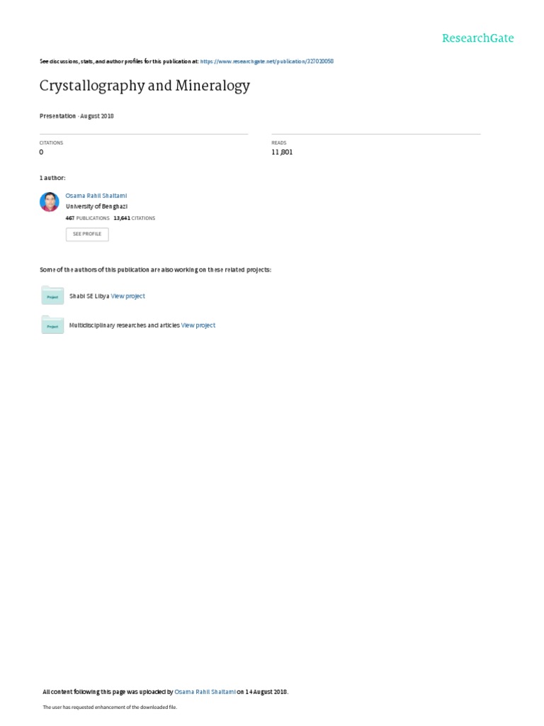 Crystallography Basics for Students | PDF | Crystal | Minerals