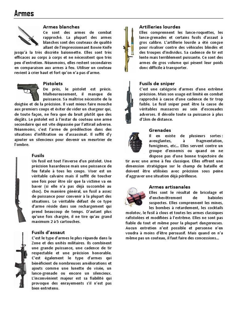 Armes | PDF | Fusil | Munitions
