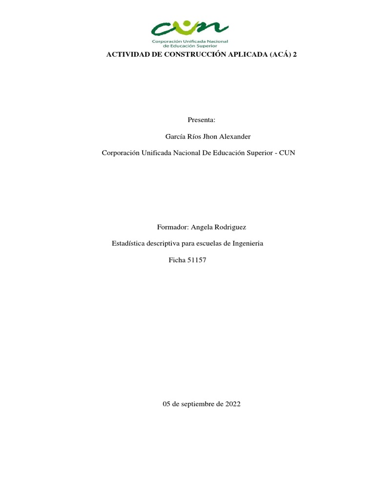 Aca2 Estadistica Descriptiva | PDF | Métodos y materiales de enseñanza | Informática