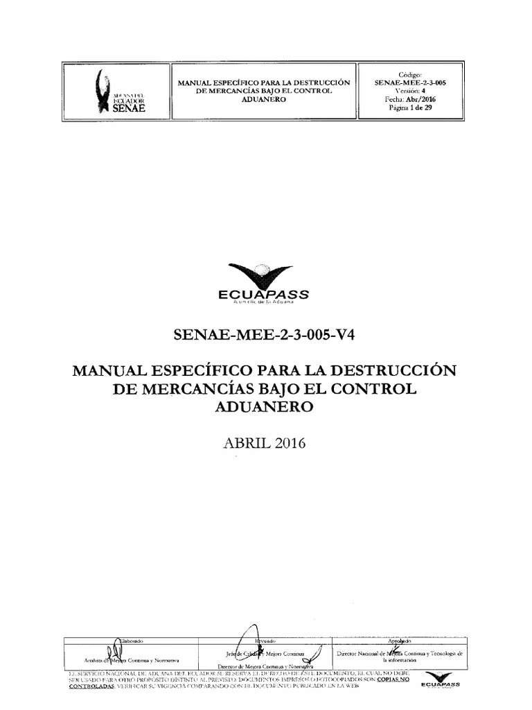 Senae-Mee-2-3-005-V4 DESTRUCCION | PDF Senae-Mee-2-3-005-V4 DESTRUCCION | PDF