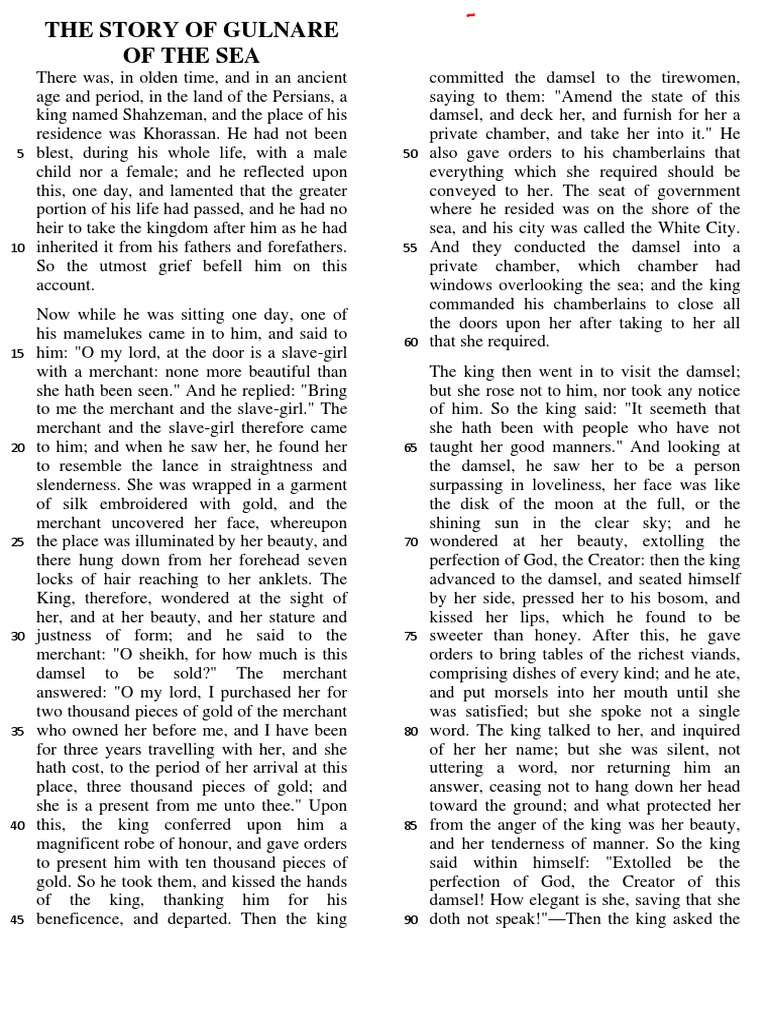 P 2 From Reading THE STORY OF GULNARE OF THE SEA by Aya | PDF | Happiness