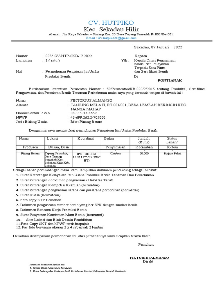 Form Rekom Iup B | PDF