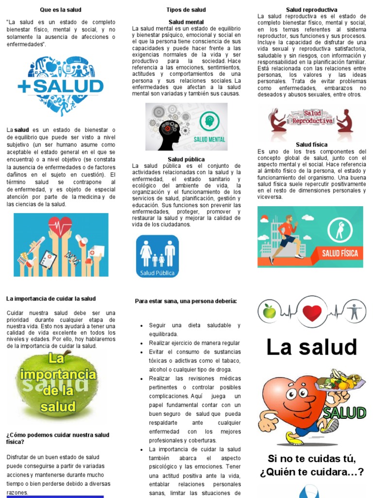 Triptico de La Salud | PDF | Mente | Ciencias de la Salud