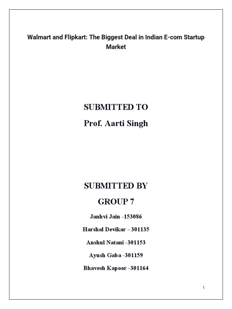 Walmart-Flipkart Merger Impact Analysis | PDF | Walmart | E Commerce