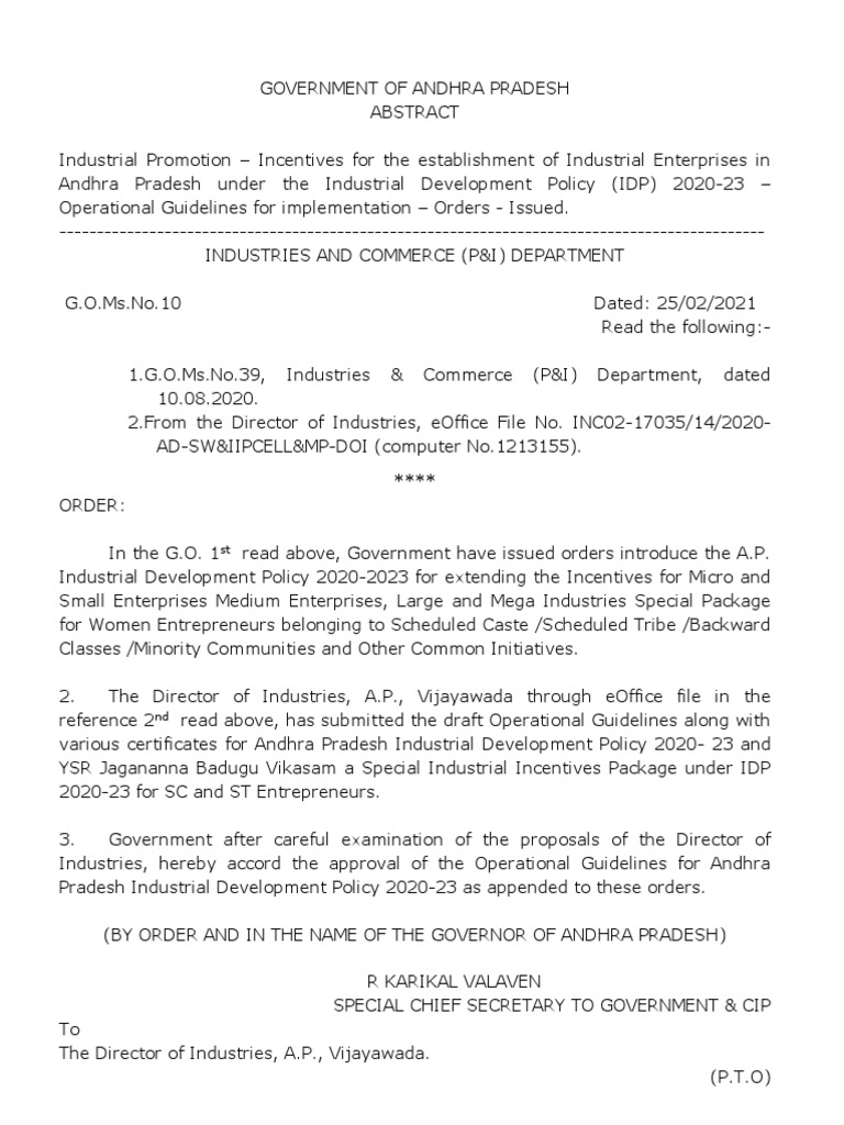 IDP 2020-23 - Operational Guidelines | PDF | Loans | Fixed Capital