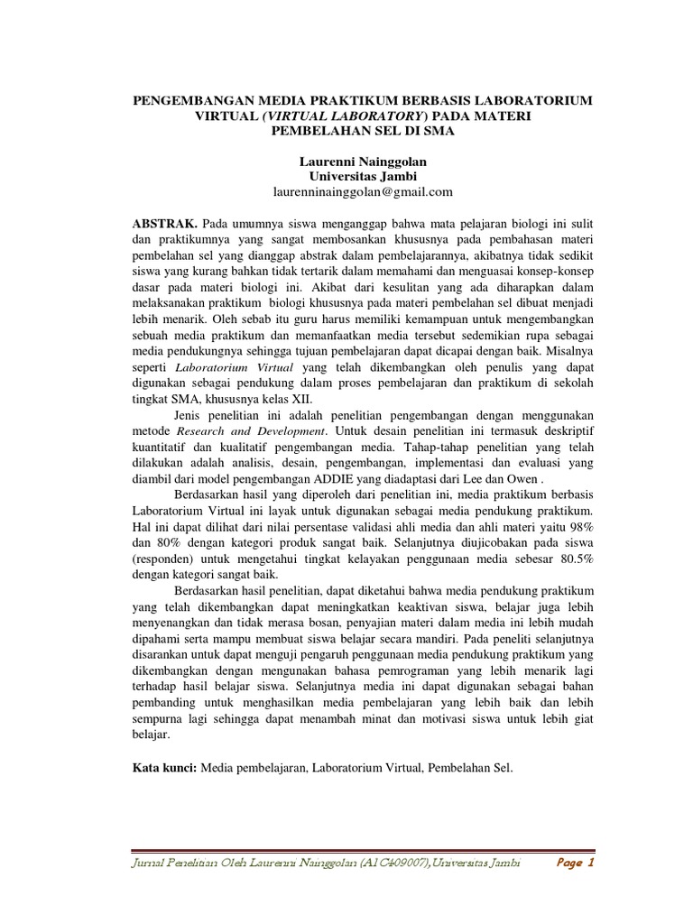 Pengembangan Media Praktikum Berbasis Laboratorium Virtual (Virtual ...