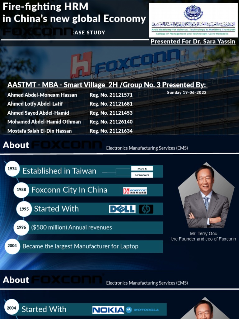 Foxconn Case Study PPT 19-06-2022 | PDF | Supply Chain | Occupational ...