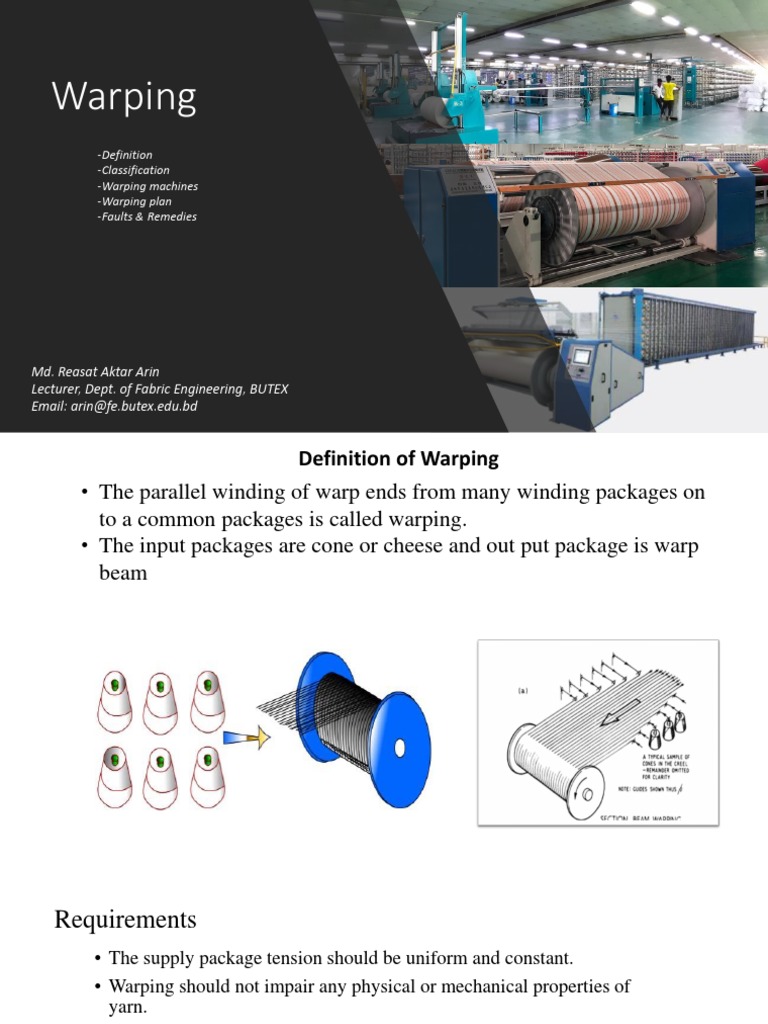 3 Warping | PDF | Yarn | Beam (Structure)