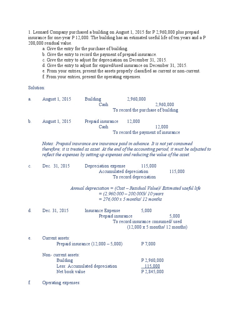 Activity 6 - Adjusting Entries - Depreciation (Ans) | PDF ...