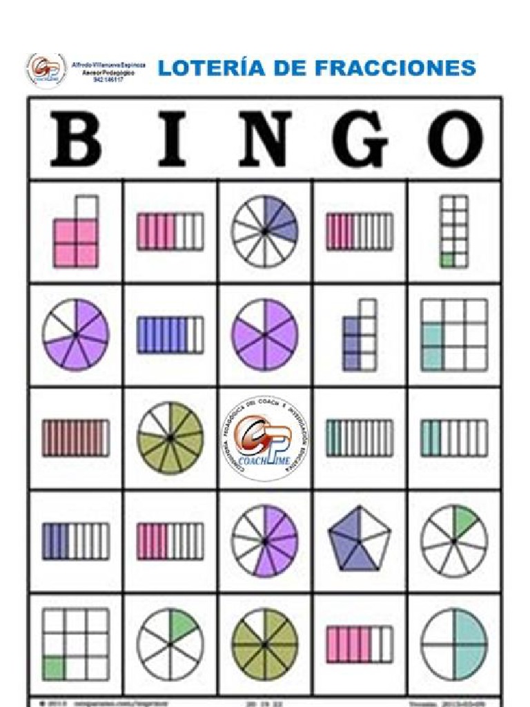 Bingo de fracciones -of | PDF