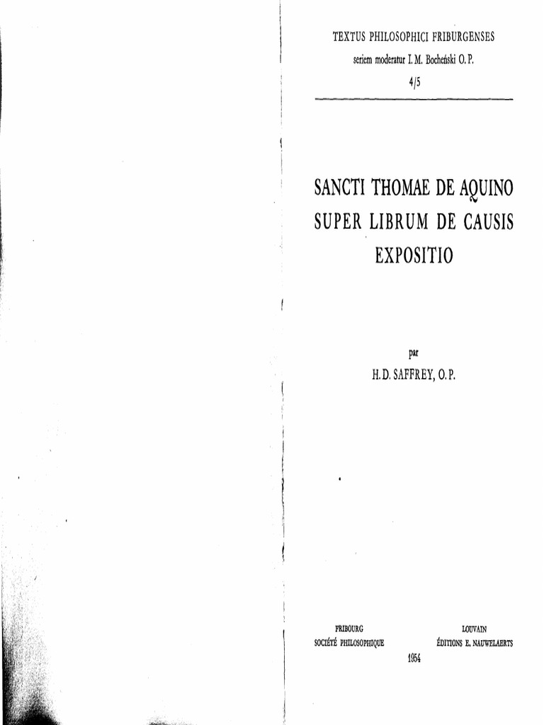 Super Librum de Causis Expositio | PDF | Aristote | Thomas d'Aquin