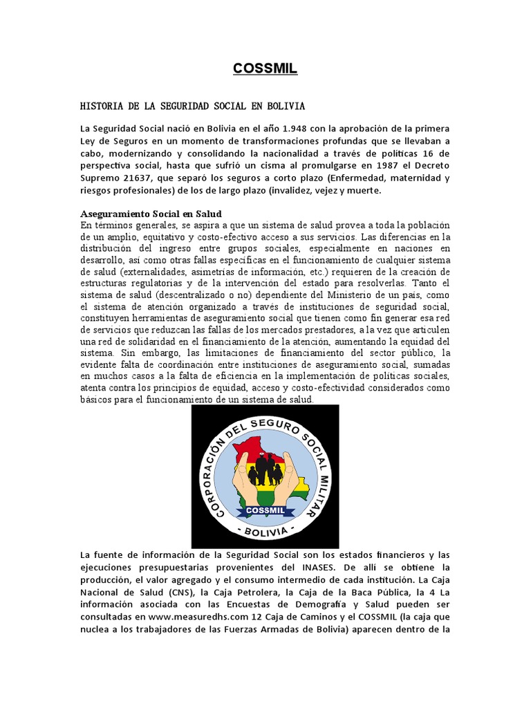COSSMIL | PDF | Presupuesto | Bienestar