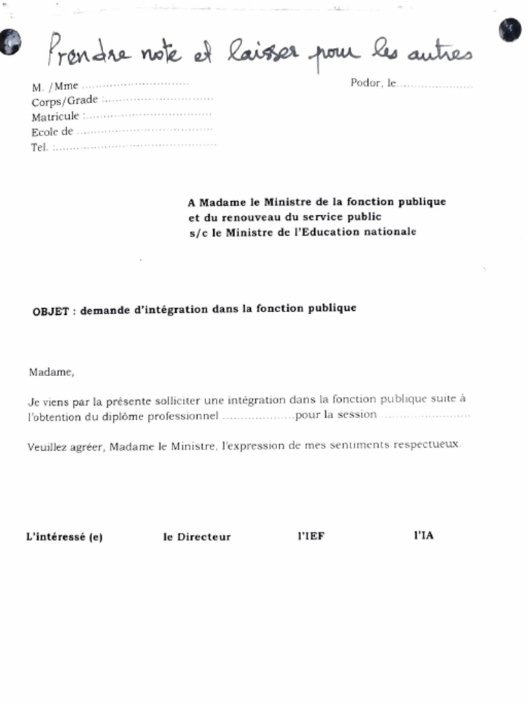 Demande D'intégration | PDF