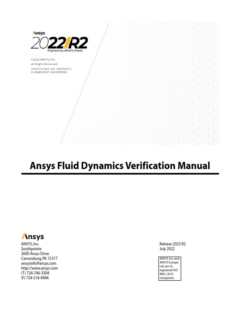 Ansys Fluid Dynamics Verification Manual Pdf Fluid Dynamics Trademark