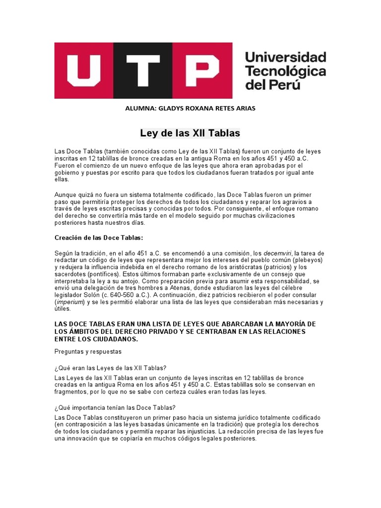 Las XII Tablas | PDF | Roma antigua | imperio Romano