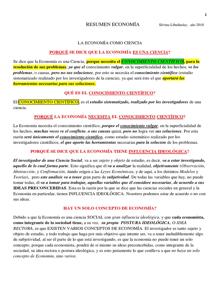 Resumen Economía | PDF | Mercado (economía) | Macroeconómica