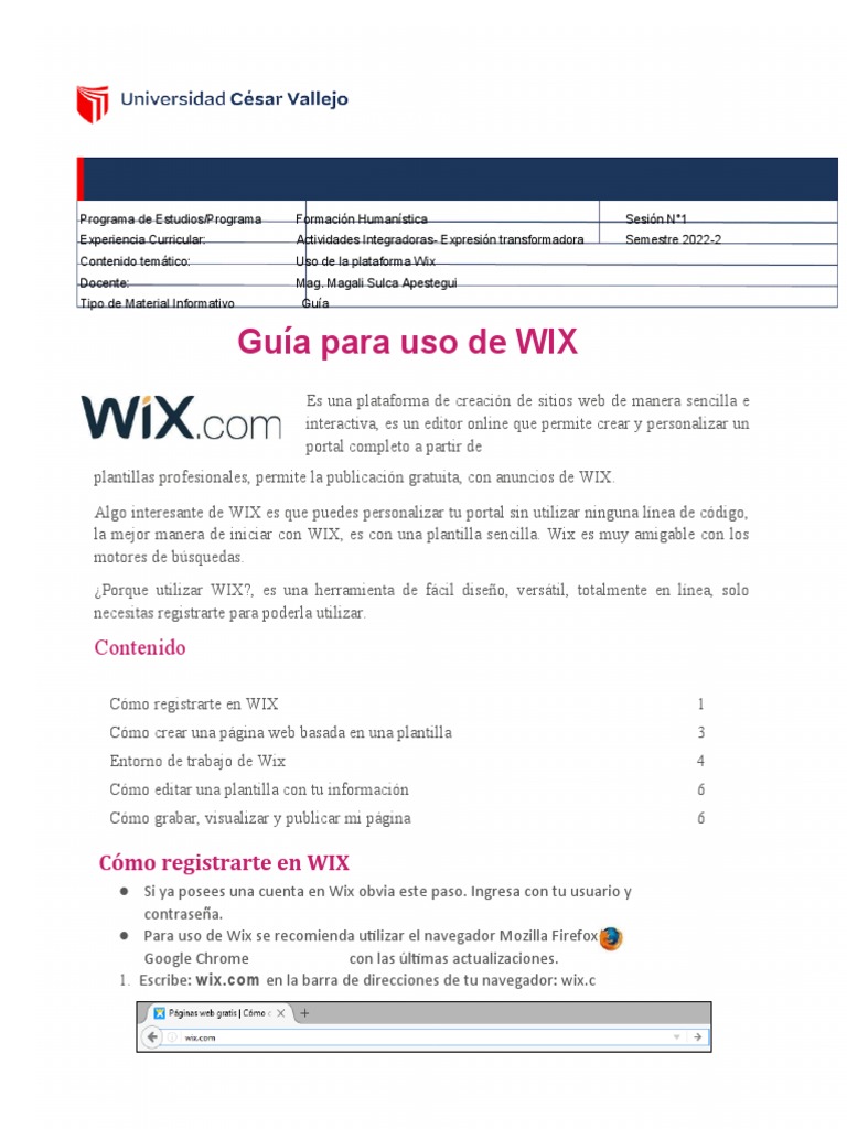 Material Informativo Sobre Wix | PDF | Red mundial | Internet y web
