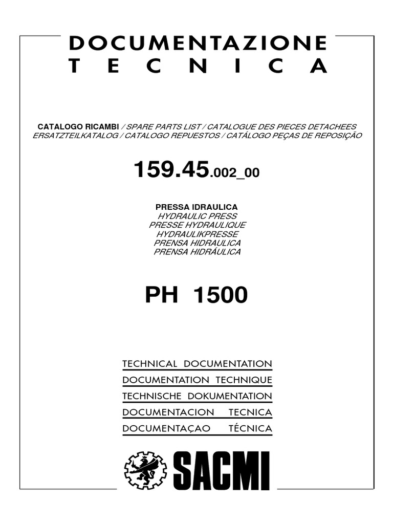 159.45.002 - 00 - M - X Sacmi 2 CATALOGO RECAMBIO PIEZAS PH 1500 | PDF