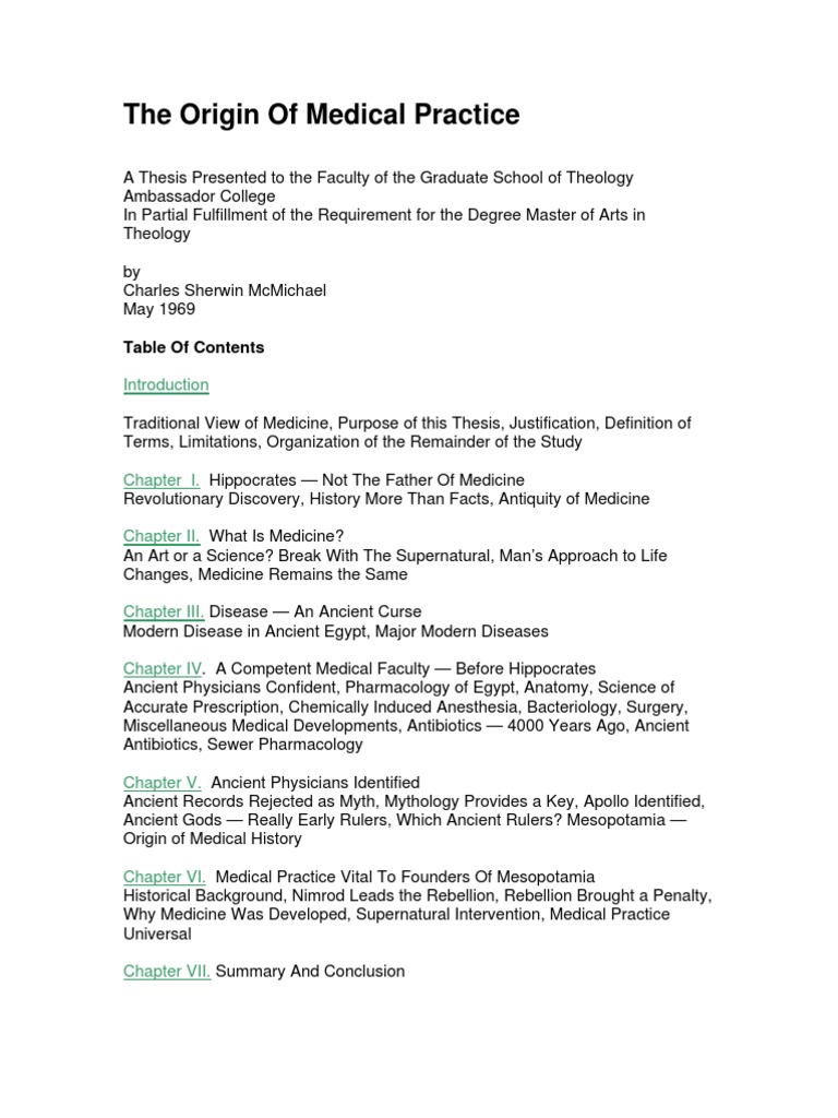 Ancient Origins of Medical Practice | PDF | Papyrus | Medicine