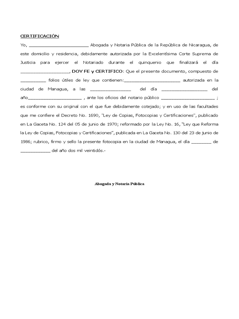 Certificación Notarial | PDF