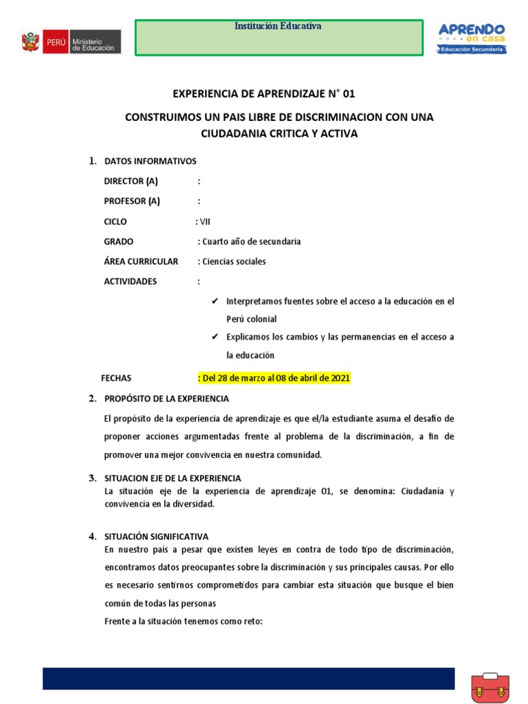 E.A 1 CCSS 4° Sec | PDF | Aprendizaje | Cognición