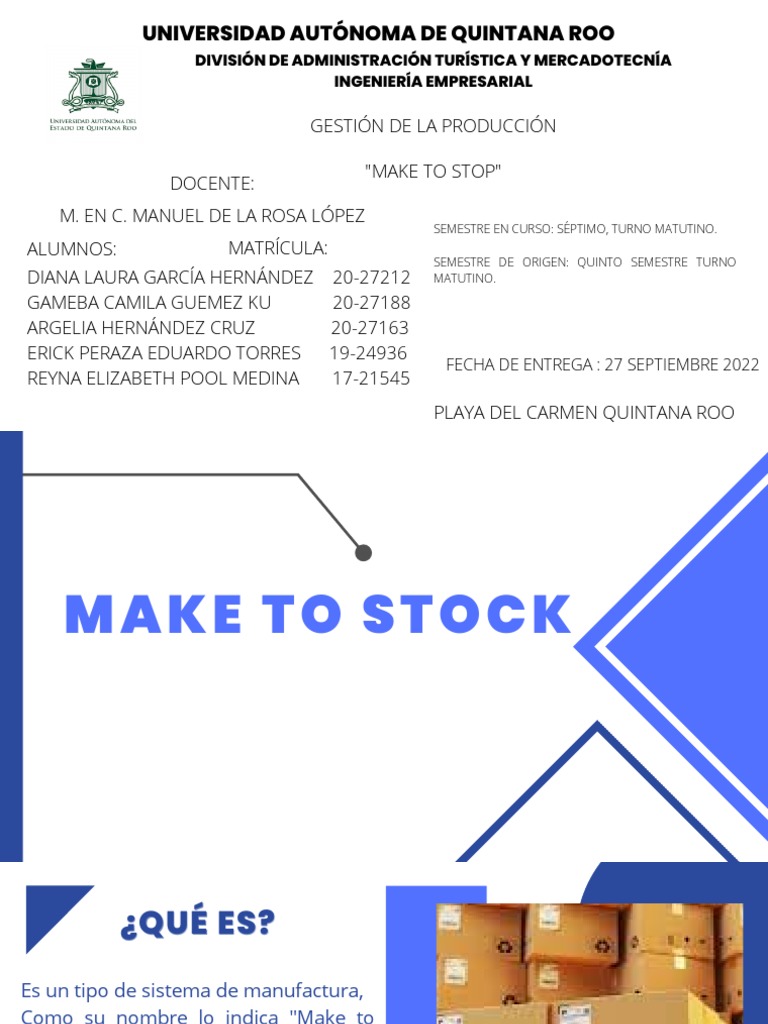 Make To Stock | PDF | Inventario | Procesos de negocio