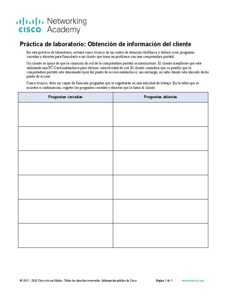 7.7.2.5 Lab - Gather Information From The Customer | PDF