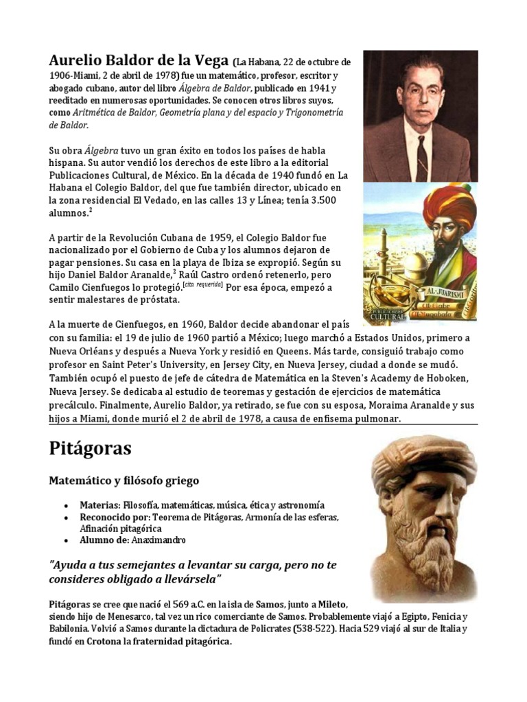 Biografia de Matematicos | PDF | Matemáticas