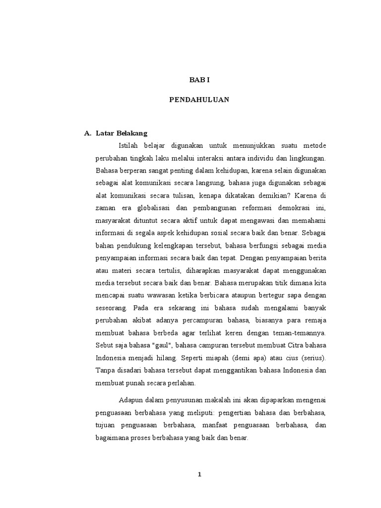 Makalah Penguasaan Berbahasa | PDF