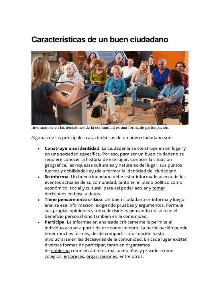 Como Ser Un Buen Ciudadano | PDF | Ciudadanía | Sociedad