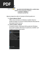 Actividad - Módulo 3 Infotep | PDF | Procesador de textos | Microsoft Word