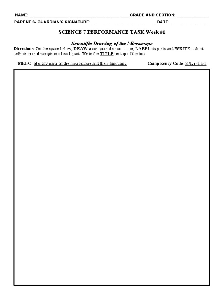 Science 7 Performance Task Week 1-4 | PDF