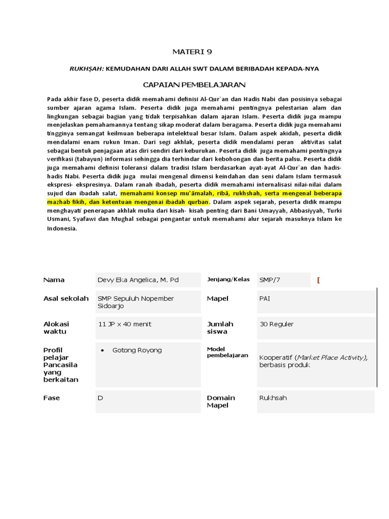 Materi 9 Rukhsah | PDF