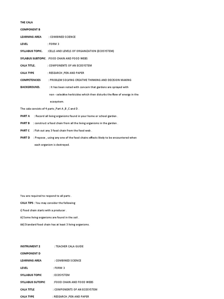 Comb Science Cala A | PDF | Food Web | Ecosystem