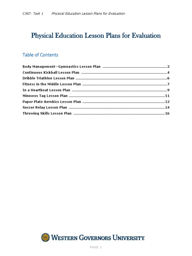 Physical Education Lesson | PDF | Lesson Plan | Physical Education
